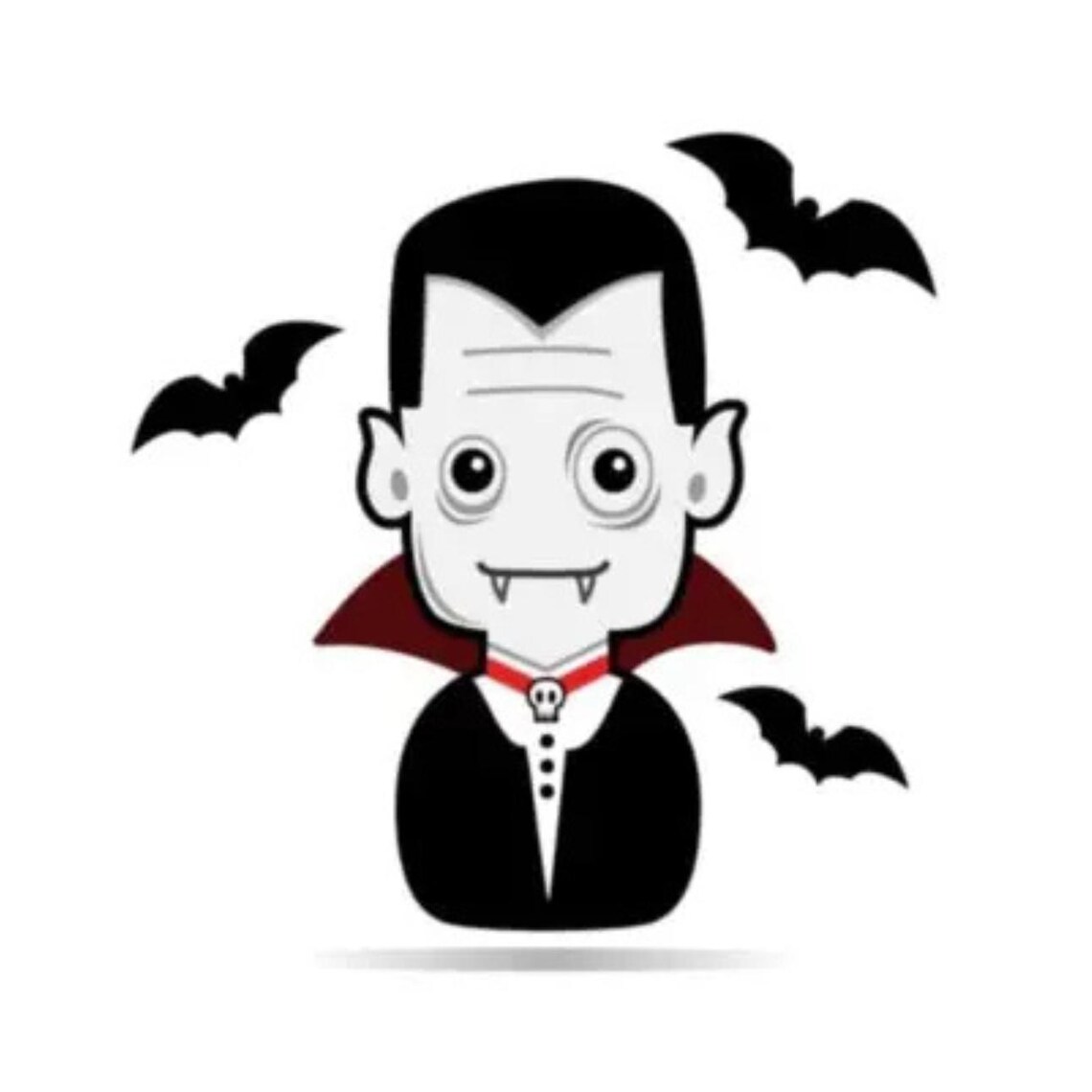 Cartoon Vampire Temporary Tattoo: Chibi Count & Bats, Waterproof ...