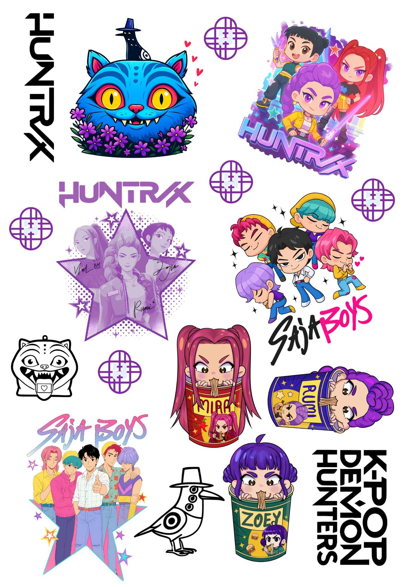 K-pop Demon Hunters A5 Temporary Tattoo Sheet - Etsy