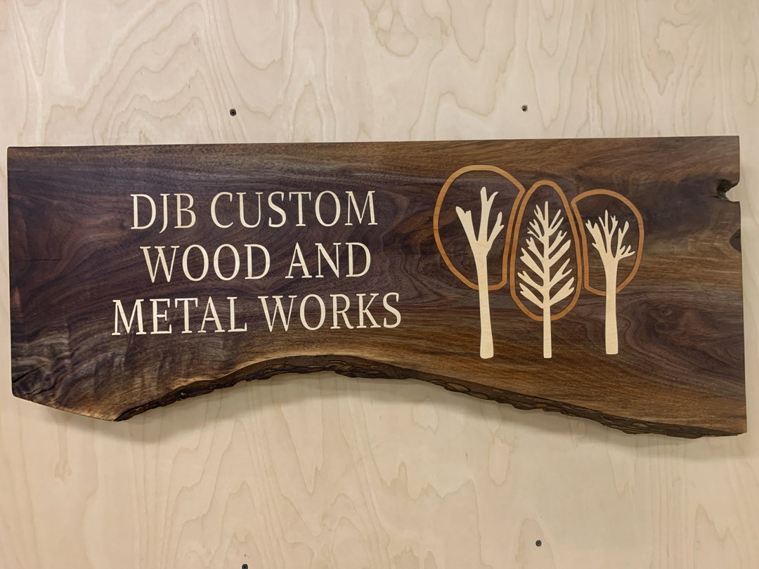 Made to Order: Personalized Live Edge Sign With Inlay - Etsy