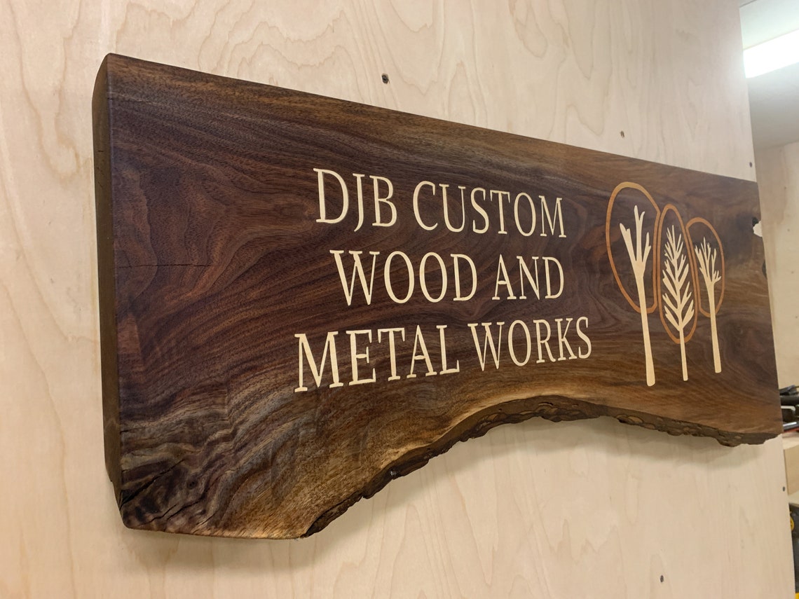 Made to Order: Personalized Live Edge Sign With Inlay - Etsy