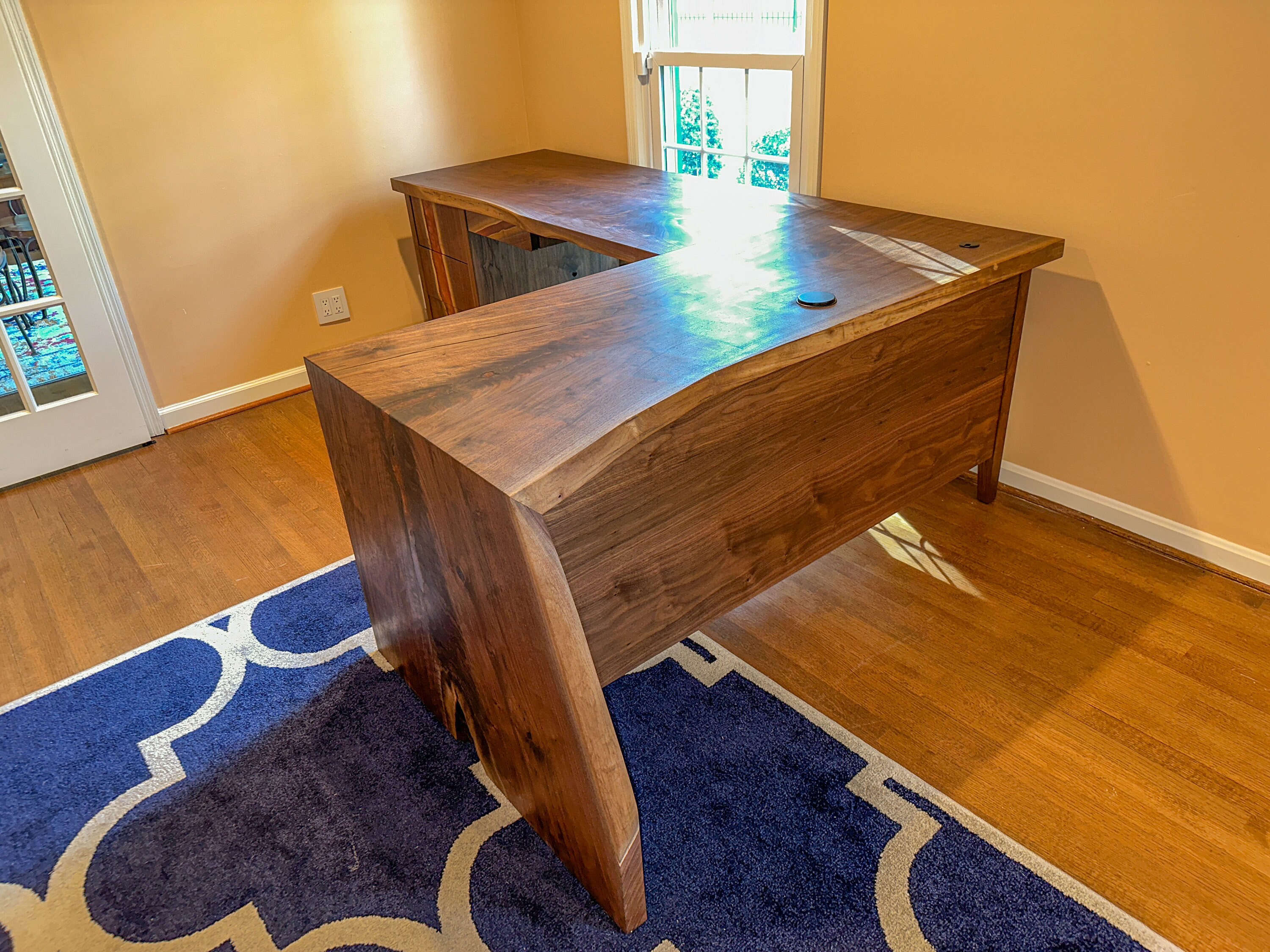 Made to Order Live Edge Walnut Waterfall L-shaped Desk - Etsy