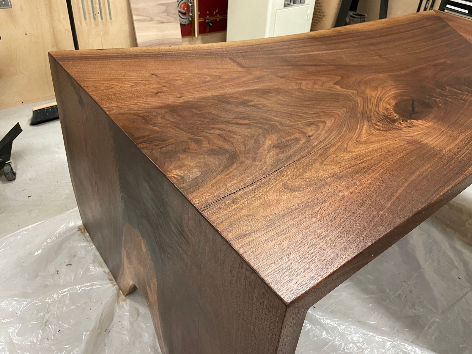 Made to Order Live Edge Walnut Waterfall L-shaped Desk - Etsy