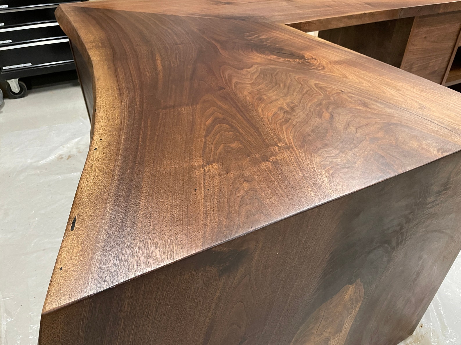 Made to Order Live Edge Walnut Waterfall L-shaped Desk - Etsy