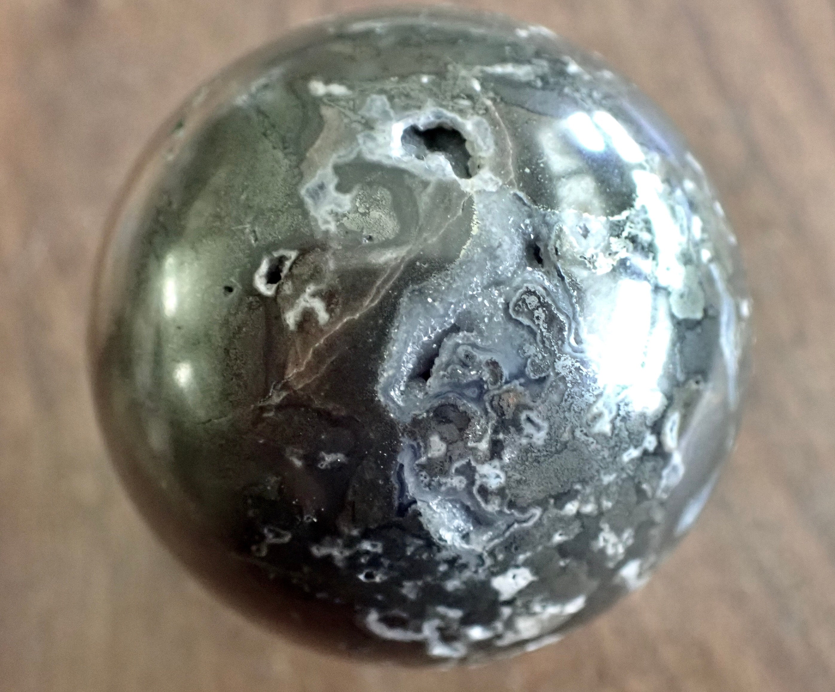 Rare Marcasite Sphere With Agate From Nipomo, California Collector's ...