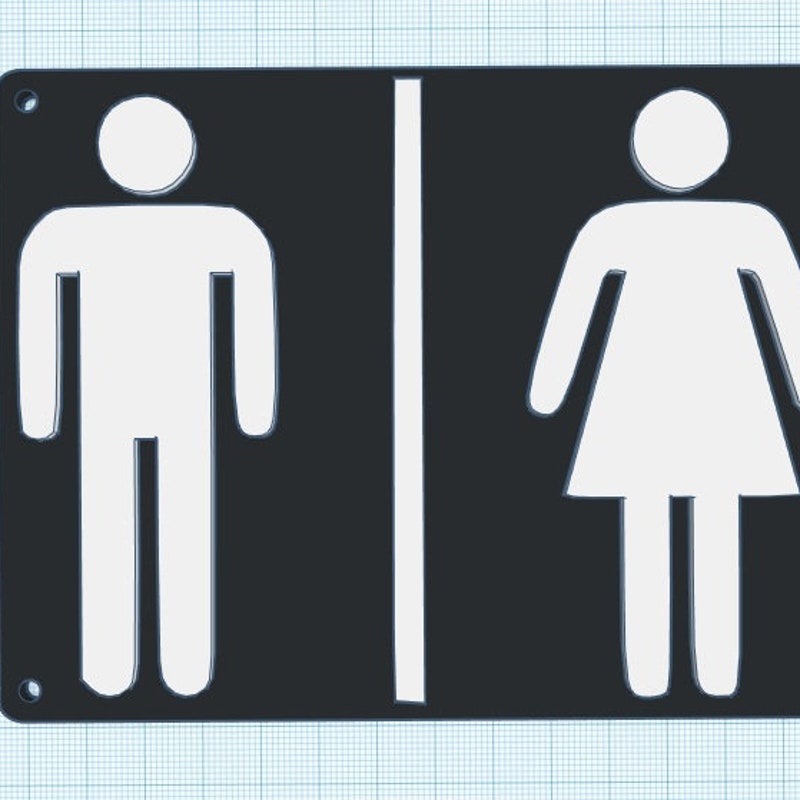 Restroom Sign 3d Print - Etsy