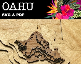Oahu Ocean Map Svg - Etsy