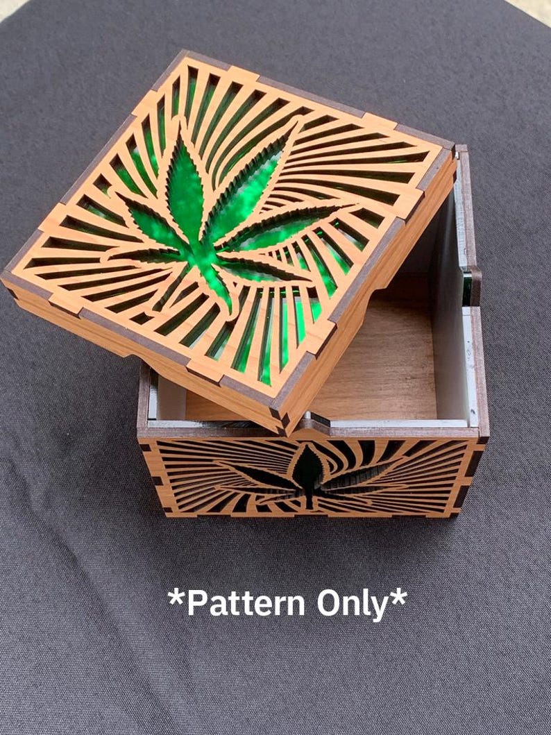 Trippy Marijuana Box Laser Cut Files. SVG, AI, PDF, Glowforge File ...