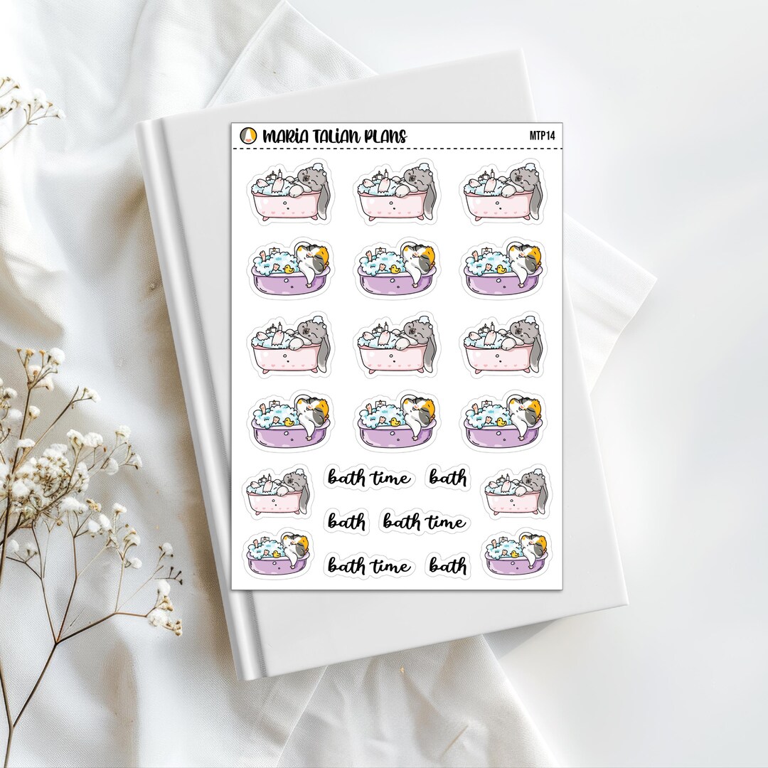 Bath Time | Vinyl Character Sticker Sheet - Etsy