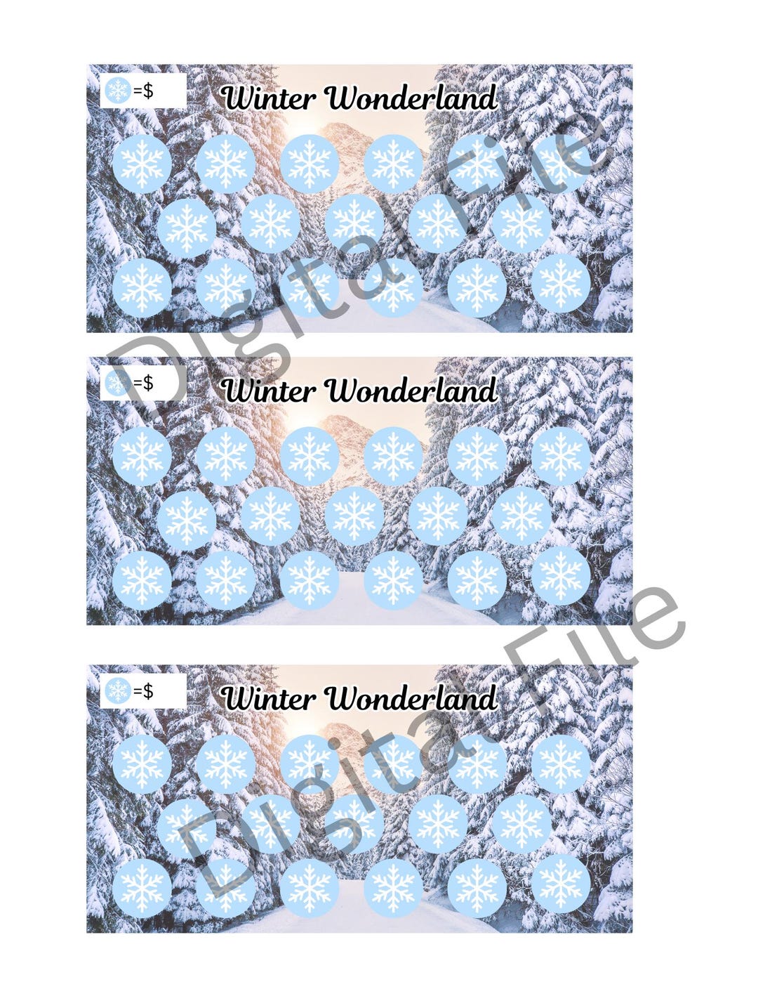 Winter Wonderland Saving Challenge, Christmas Saving Challenges ...