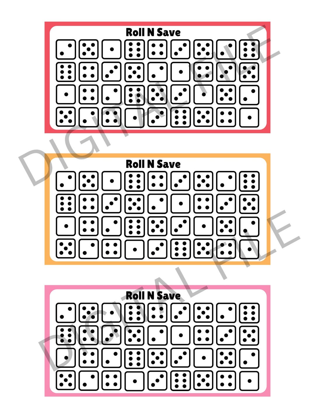 Roll and Save Savings Challenge, Instant Download Savings Challenge, A6 ...