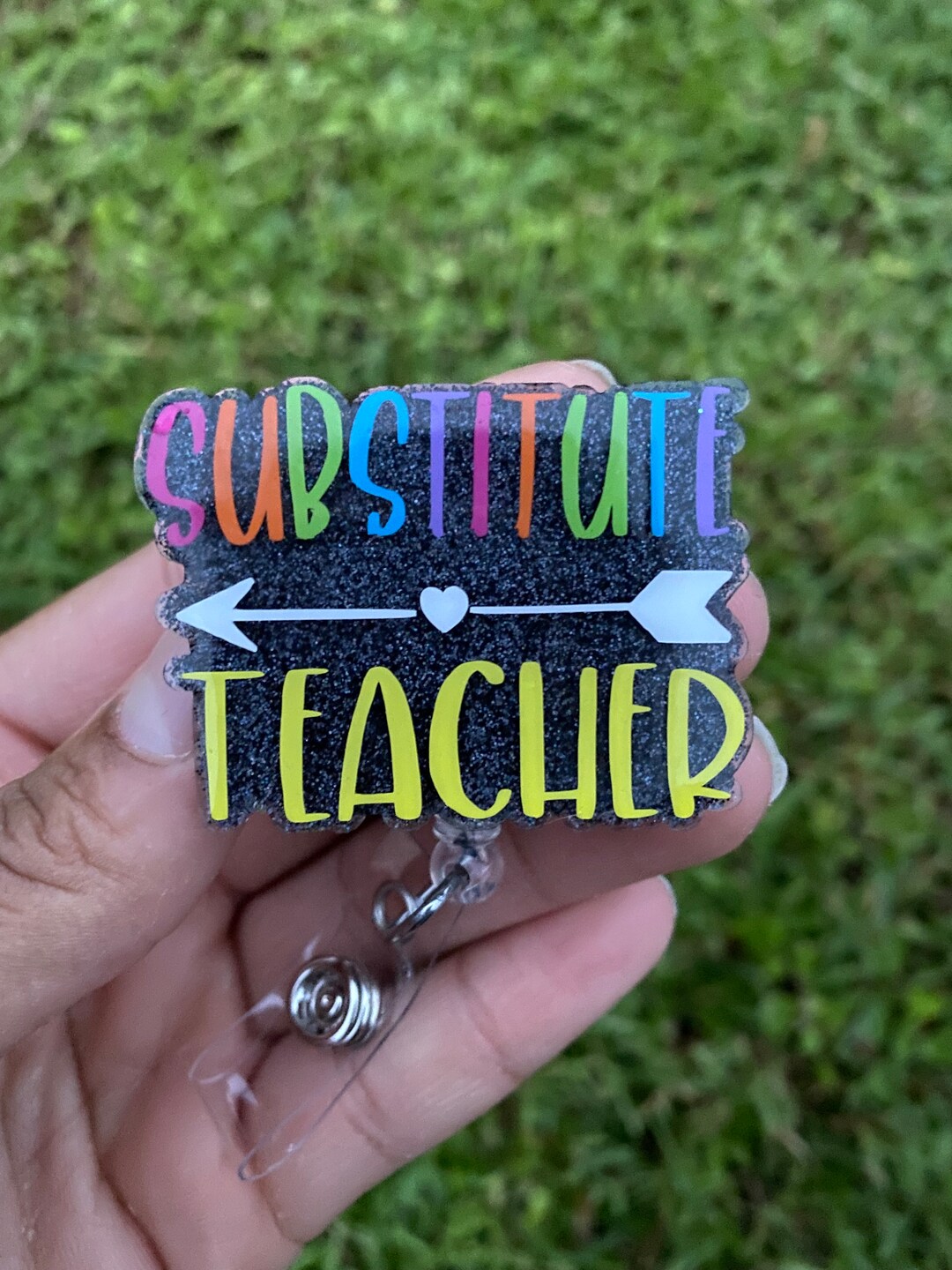 Substitute Teacher Badge Reel/lanyard - Etsy