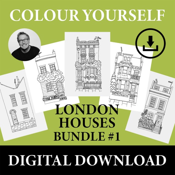 London Houses BUNDLE 1 Printable Colouring Sheets for - Etsy