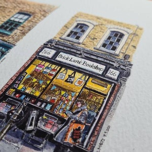 London Bookshops Collection Ink & Watercolour Sketch Print by Phil ...