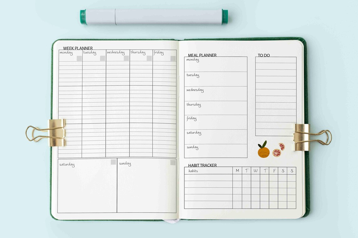 Monthly / Weekly Planner Undated Printable | Etsy