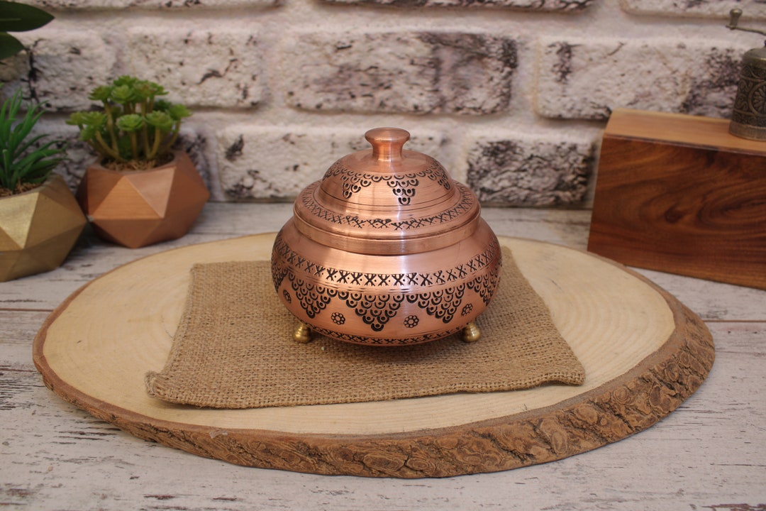 Traditional Turkish Copper Sugar Bowl | Copper Delight Bowl , Copper ...