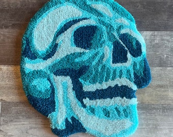 Tufted Skull Rug, Handmade Witchy Rug, Gothic Bedroom Decor, Tufted Rug ...