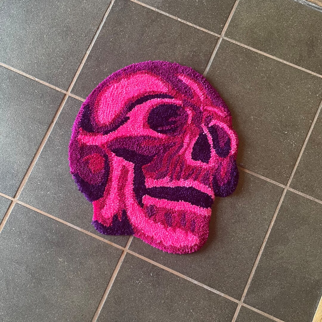 Tufted Skull Rug Handmade Witchy Rug Gothic Bedroom Decor - Etsy