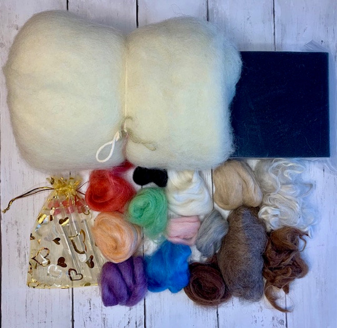 Needle Felting Kit Beginner, DIY Kit With Alpaca Roving, Core Wool ...