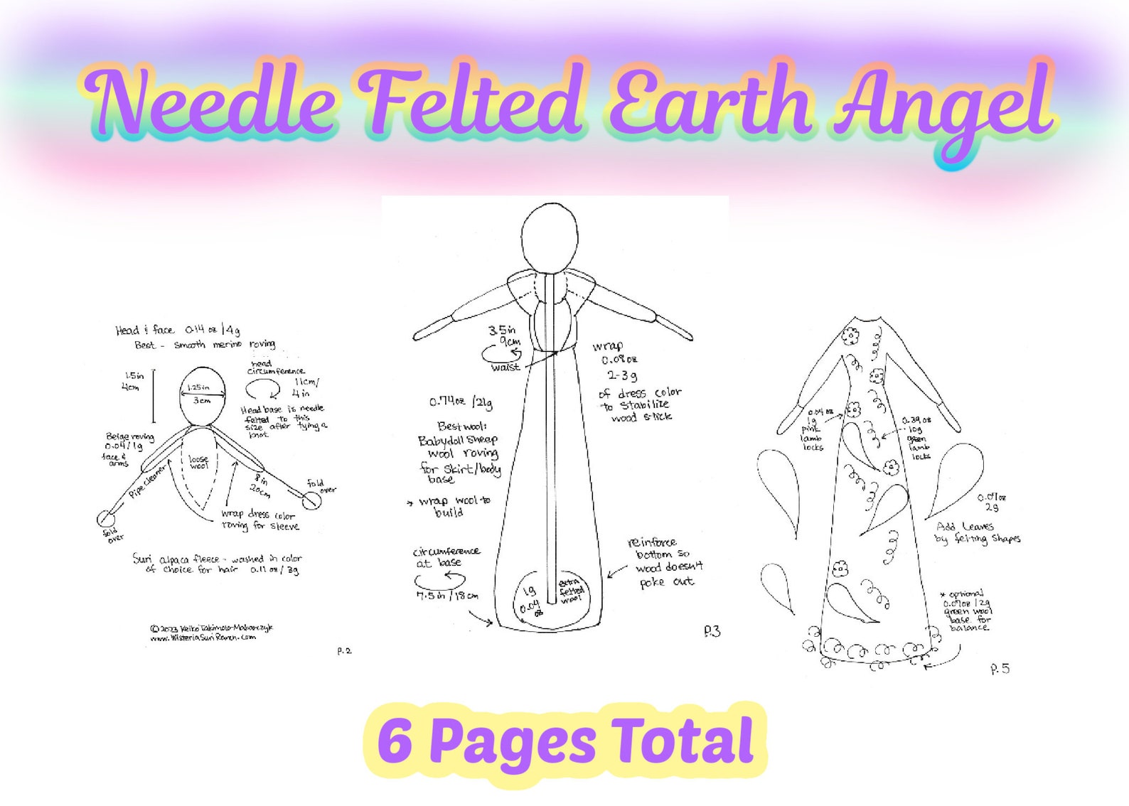 Needle Felted Earth Angel PDF Downloadable Tutorial With Bunny in a ...