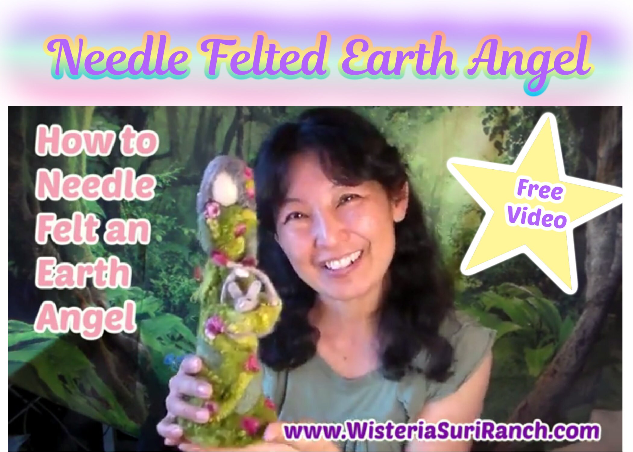 Needle Felted Earth Angel PDF Downloadable Tutorial With Bunny in a ...