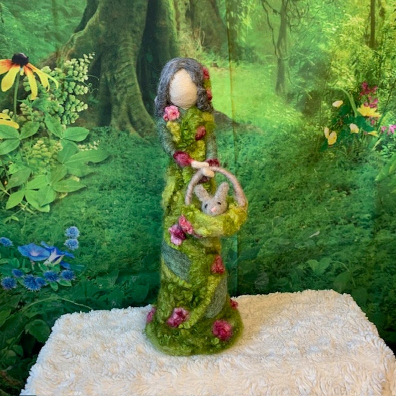 Needle Felted Earth Angel PDF Downloadable Tutorial With Bunny in a ...