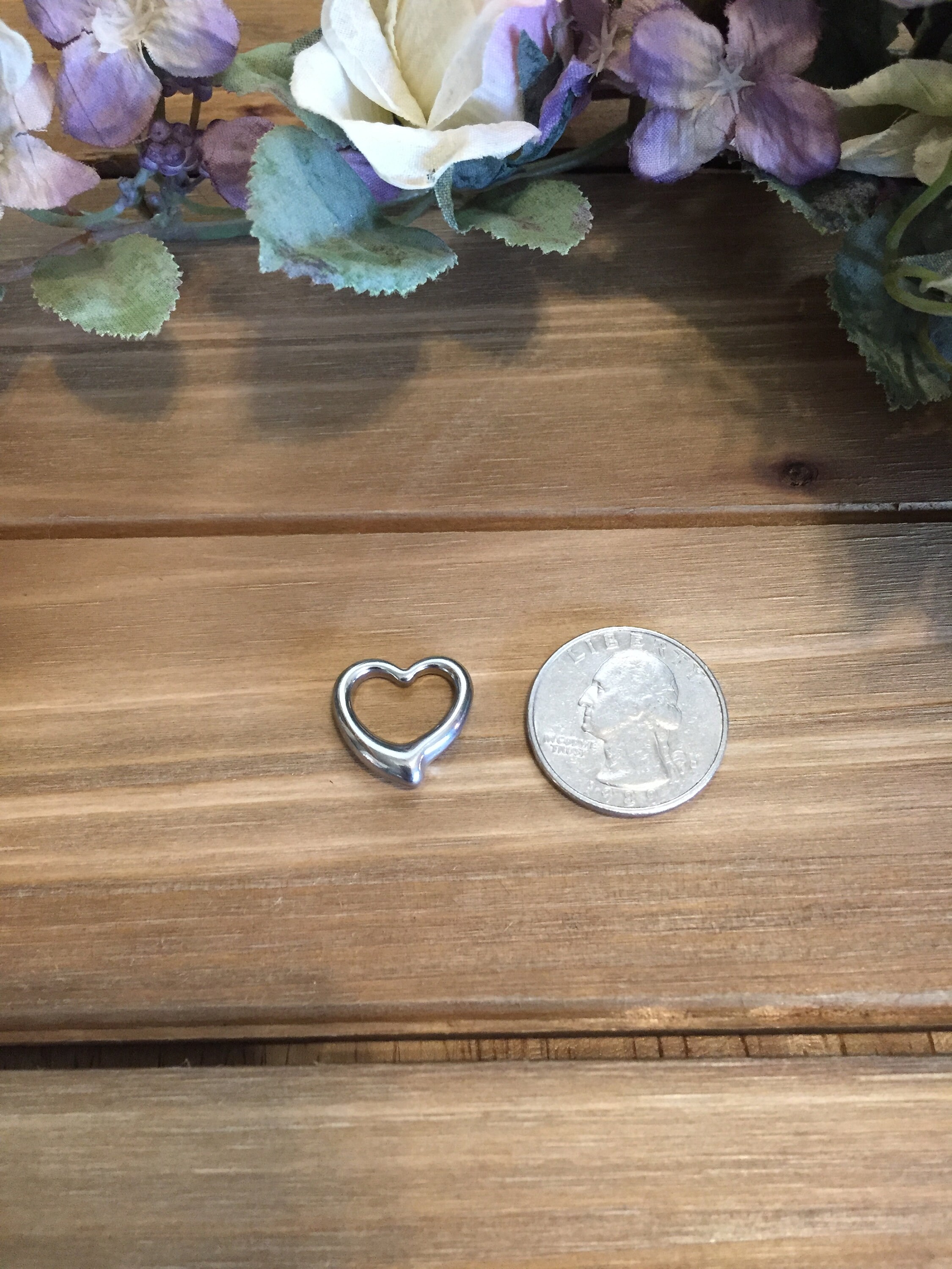 3 Stainless Steel Floating Heart Charms 304 Stainless Steel, Hollow ...