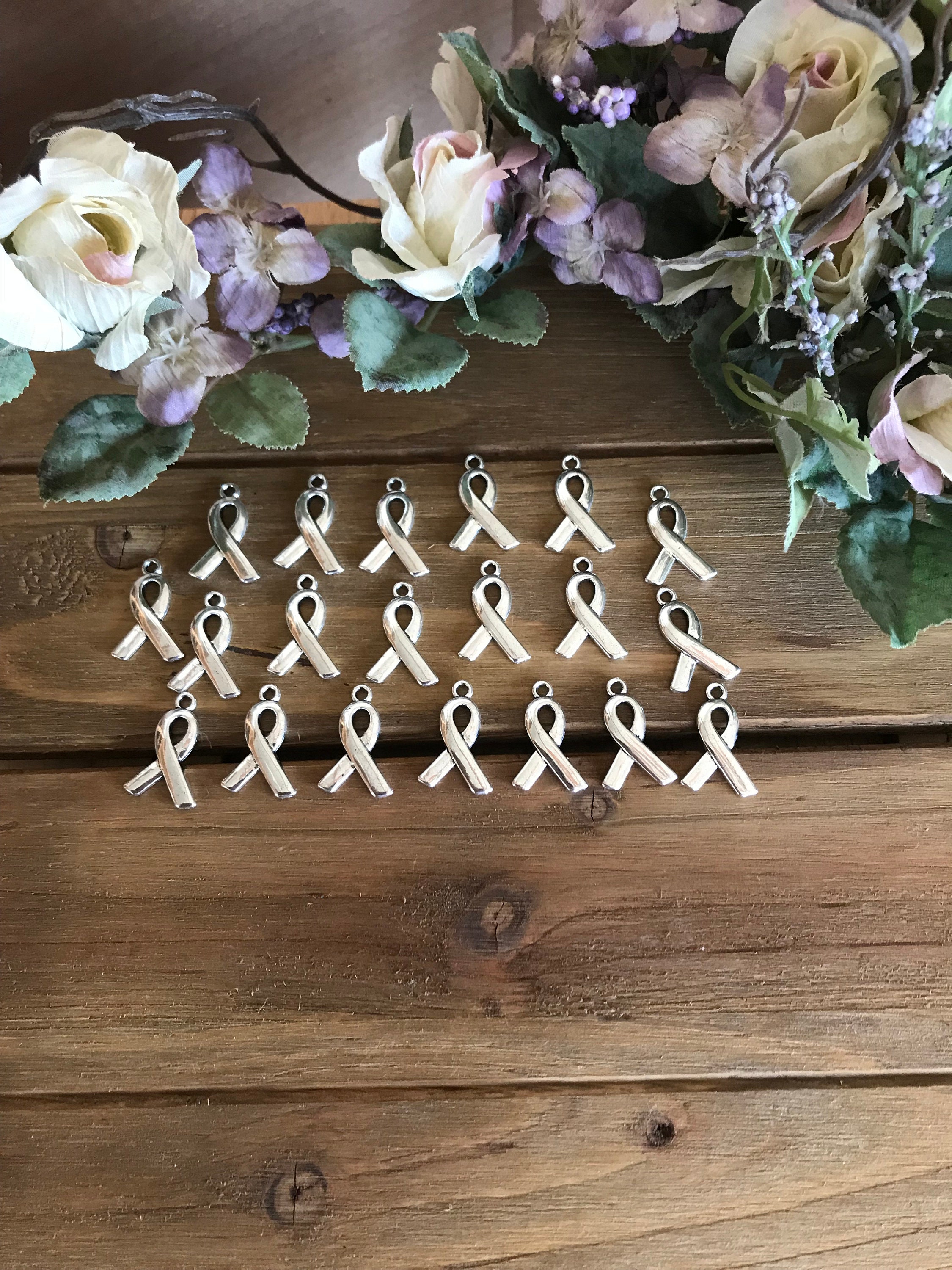 23mm Antique Silver Awareness Ribbons-large Awareness Ribbon - Etsy