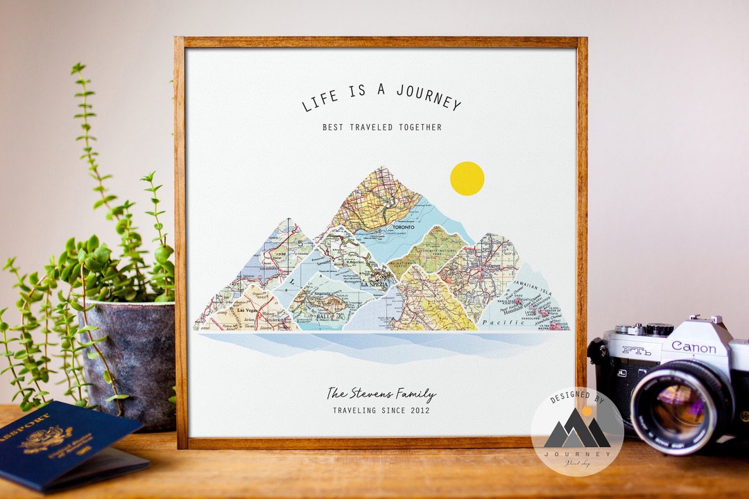 Custom Family Travel Map Anniversary Gifts for Parents, Husband ...