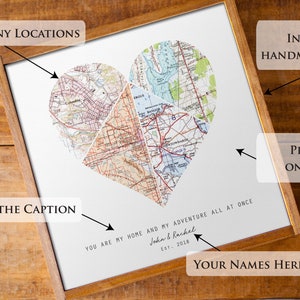Personalized Map Art Couples Engagement, Wedding Gifts | Personalized ...