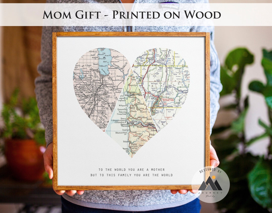 Custom Long Distance Birthday Gifts for Mom From Kids Map Art Print ...