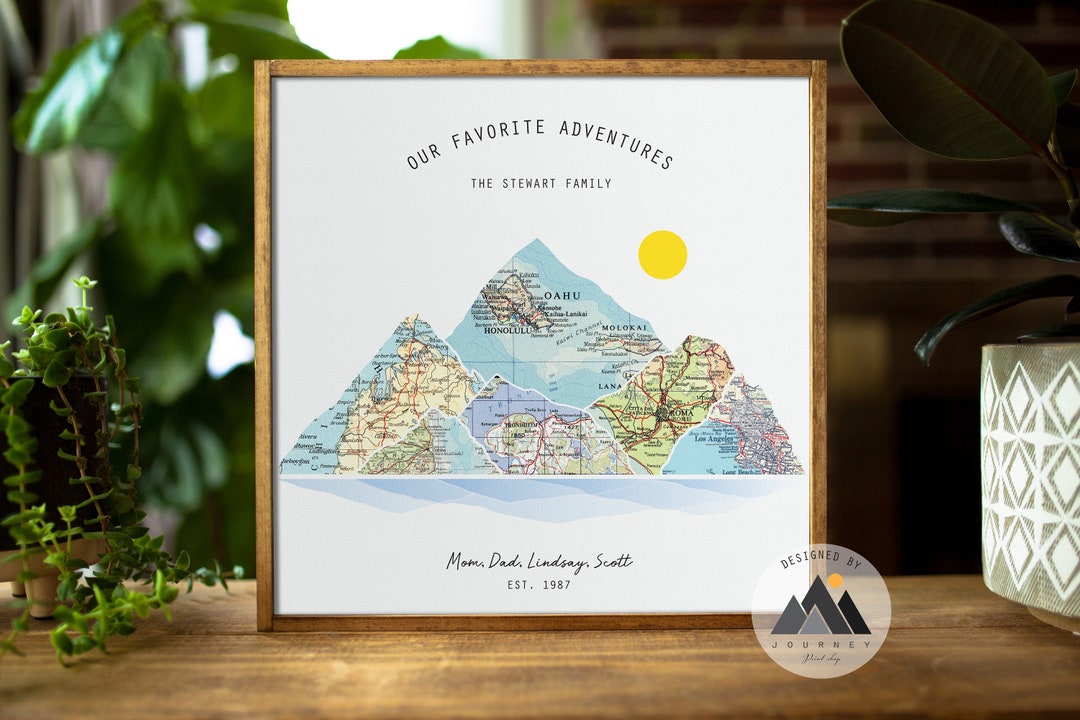 Custom Family Travel Map Birthday Gift Ideas for Dad, Husband ...
