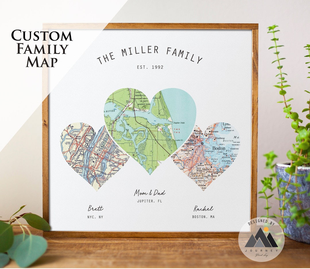 Personalized Map Art Family Mothers Day Gifts Wood Name Sign Long ...