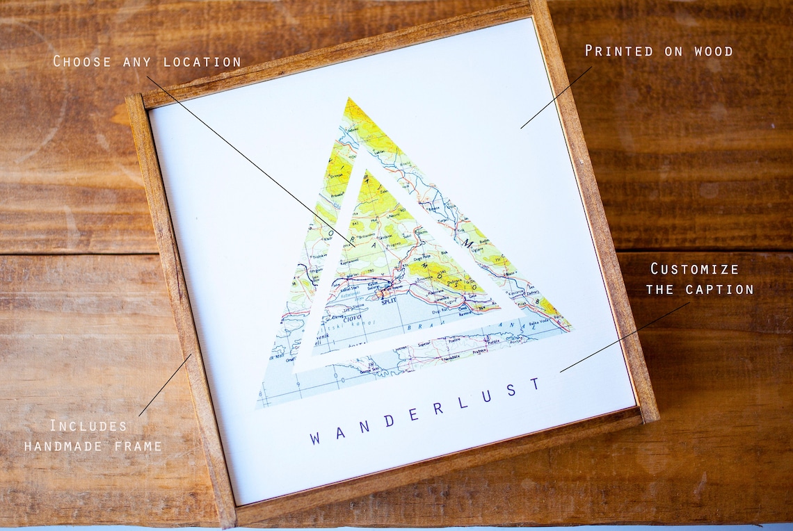 Personalized Map Art Travel Gifts Wanderlust Wall Art Map | Etsy