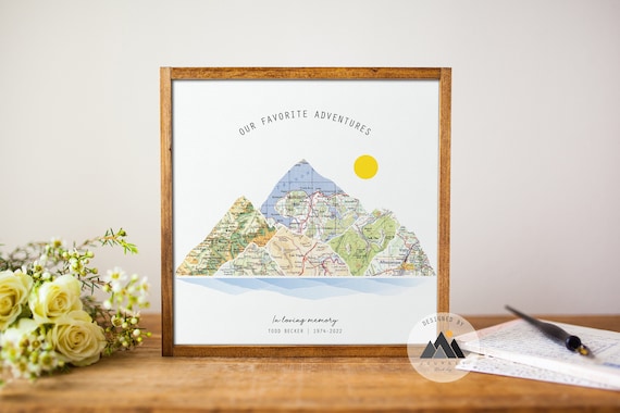 Celebration of Life in Loving Memory Sympathy Grief Map Art - Etsy