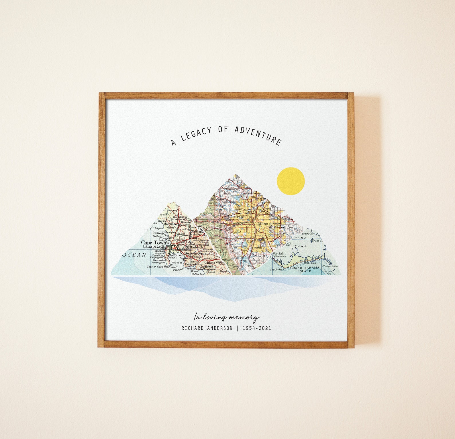 Celebration of Life in Loving Memory Sympathy Grief Map Art - Etsy