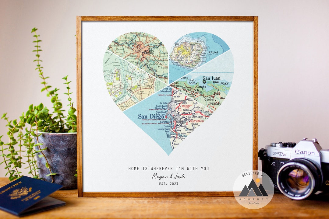 Personalized Map of Where We Met, Wedding/anniversary/engagement Gifts ...