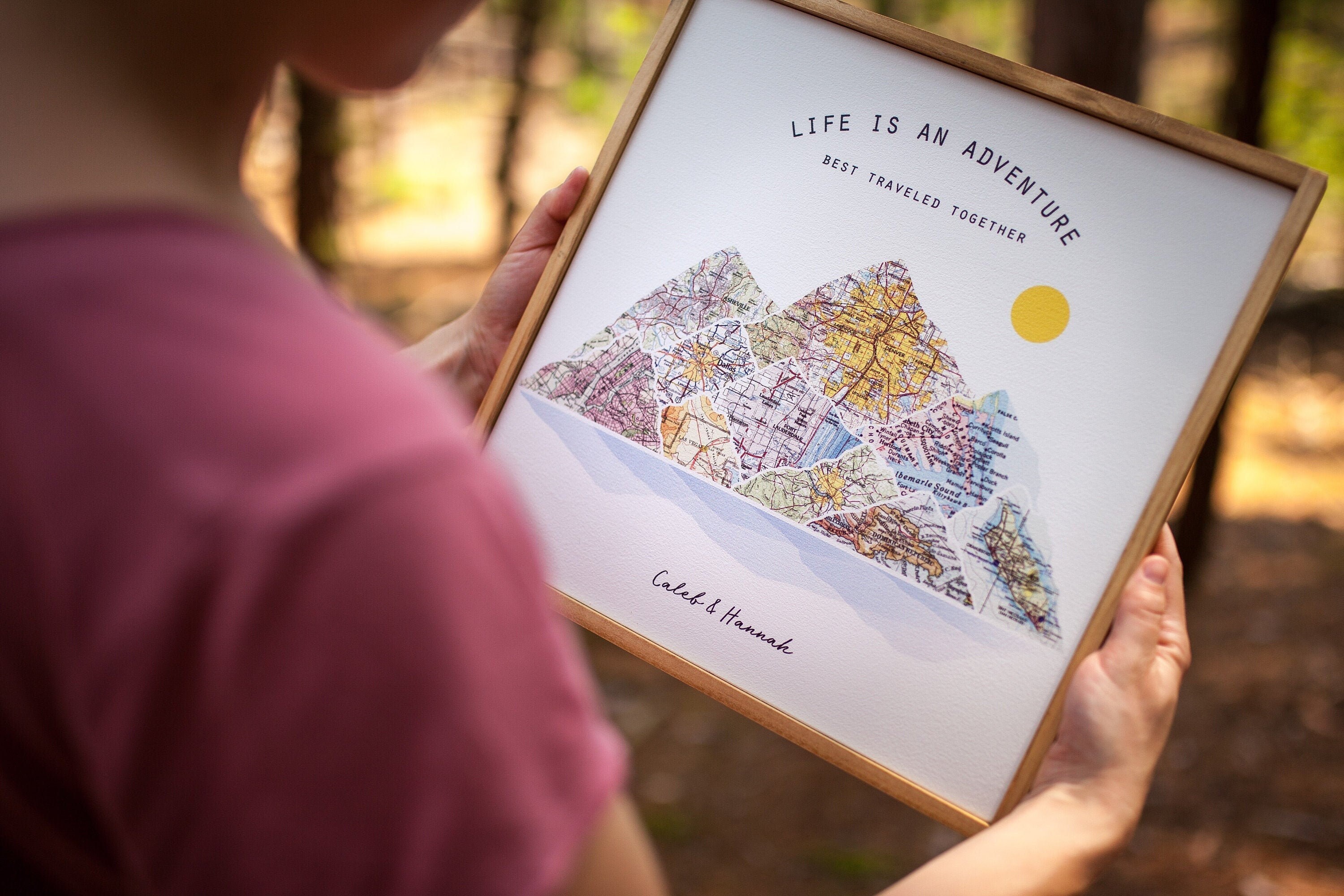 Custom Couples' Travel Map | Memorable Anniversary Gift for Spouses ...