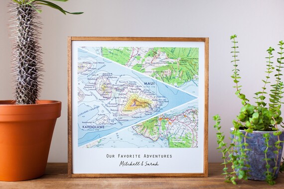 Personalized Travel Map Art Wedding Anniversary Gifts for | Etsy