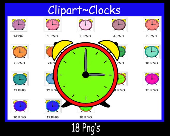 Clipart Clocks | Etsy