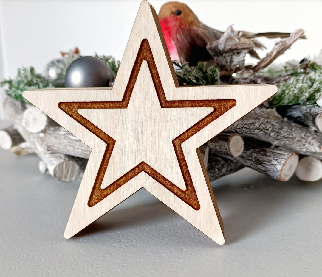 Laser Cut Birch Plywood Star Blank: DIY Craft Supply (12cm) - Etsy