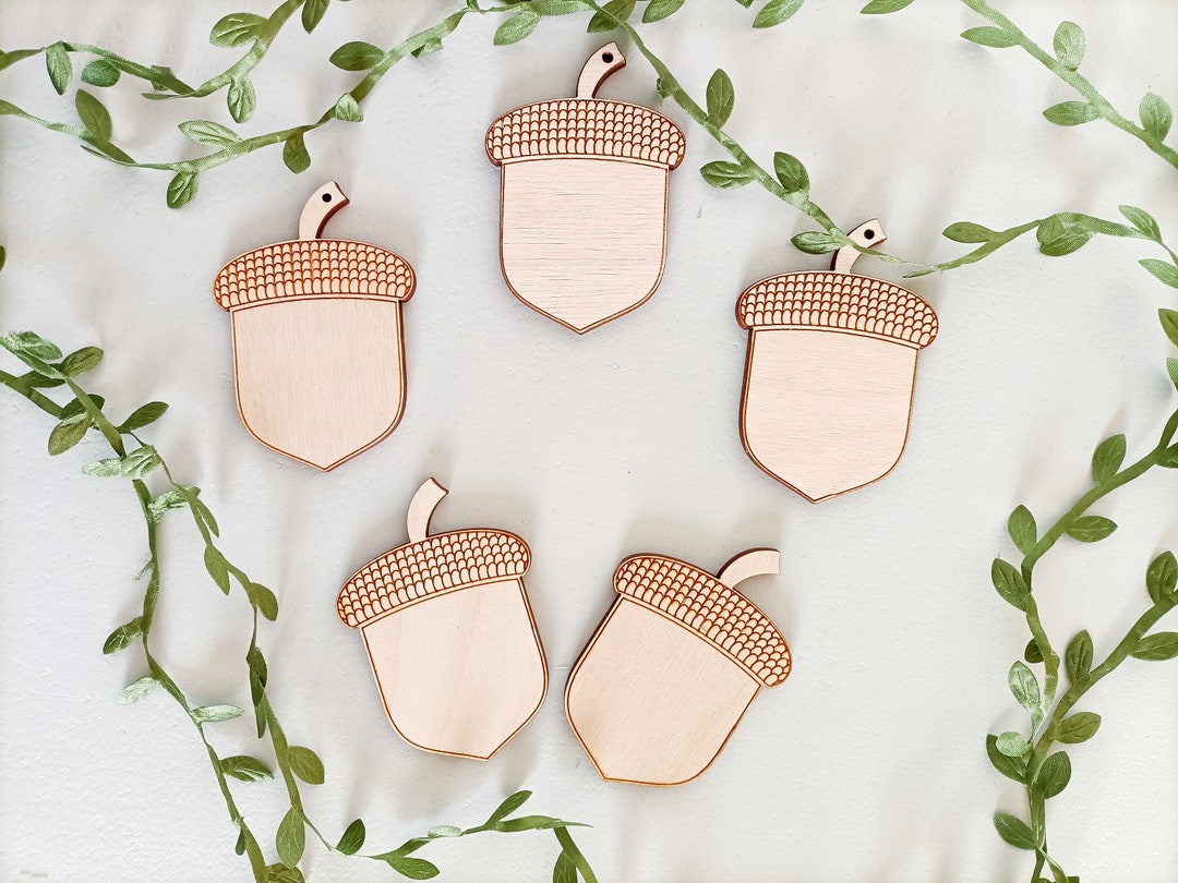 Wooden Acorn Blanks Craft Shapes, Engraved, Birch Plywood, Decoration ...