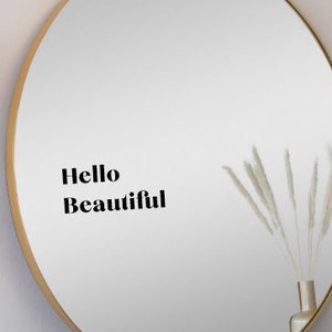 Hello Beautiful Sticker, Mirror Decals, Wall Stickers, Manifestation ...