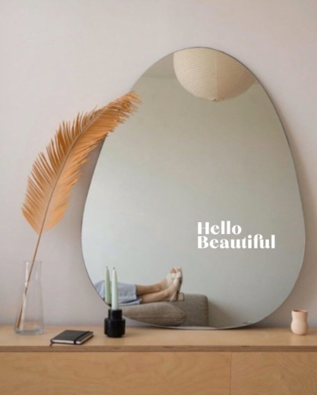 Hello Beautiful Sticker, Mirror Decals, Wall Stickers, Manifestation ...