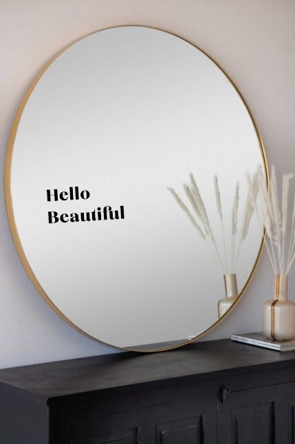 Hello Beautiful Sticker Mirror Decals Wall Stickers - Etsy UK