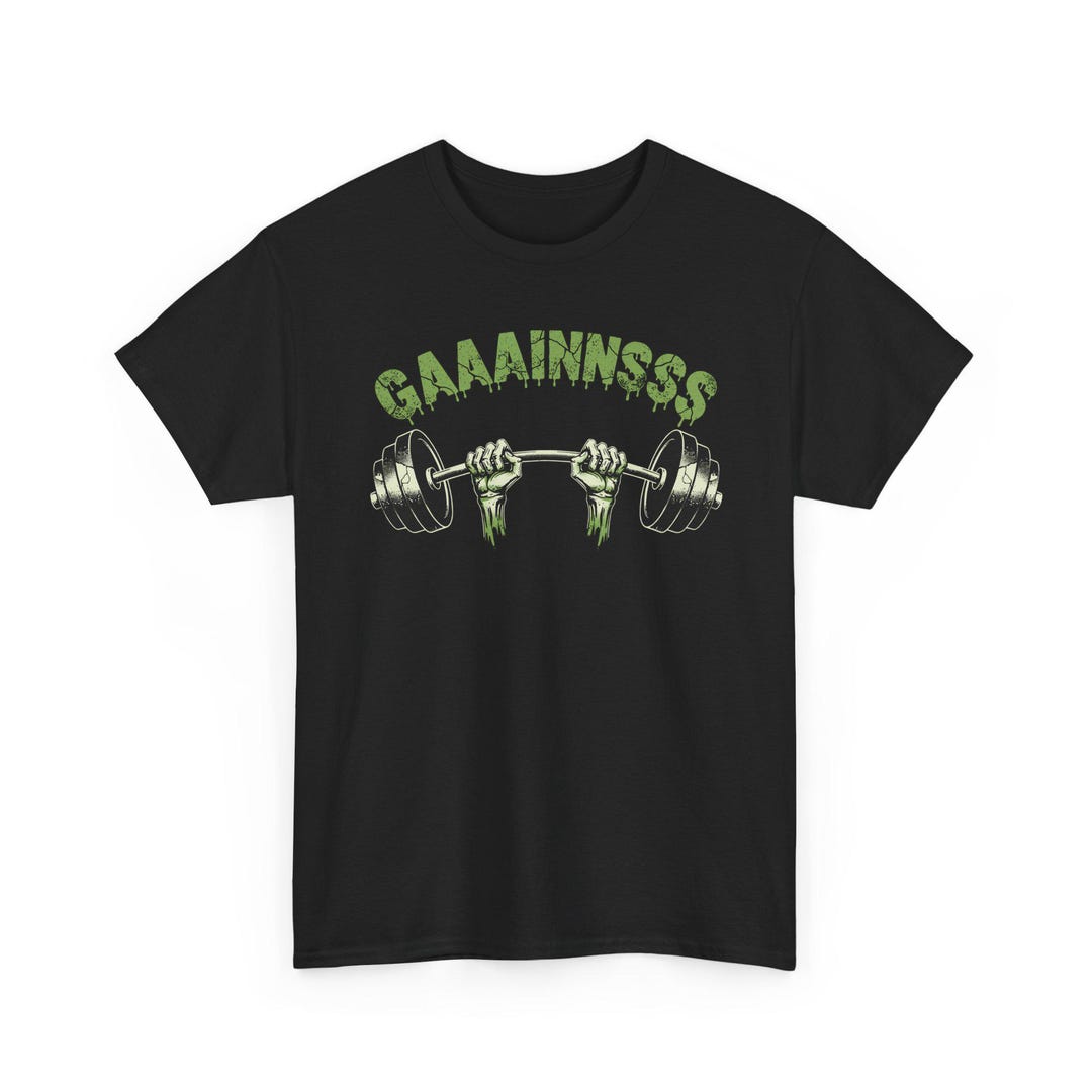 GAAAINNSS Zombie/skeleton Gym Shirt. Funny Weightlifting Tee for ...