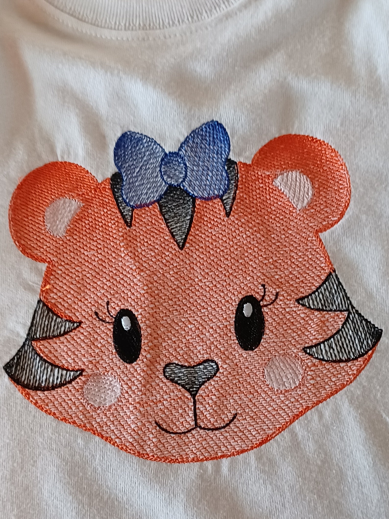 Embroidered Tiger Face Toddler Shirt: Vintage Sketch Stitch ...