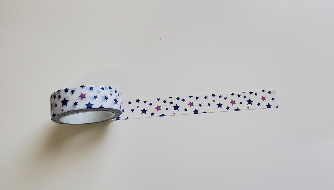 Blue and Purple Stars Patterned Washi Tape Sample Cute Washi - Etsy