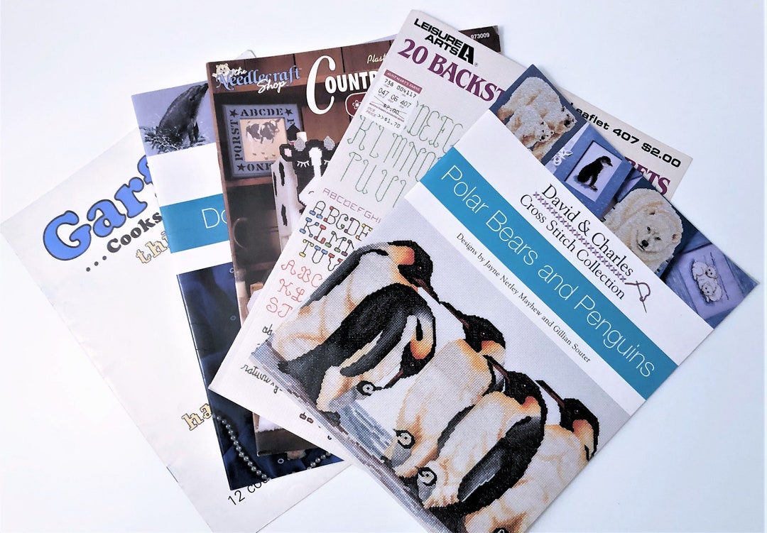 Vintage Craft Leaflets Booklets for Cross Stitch, Needle Crafts, Back ...