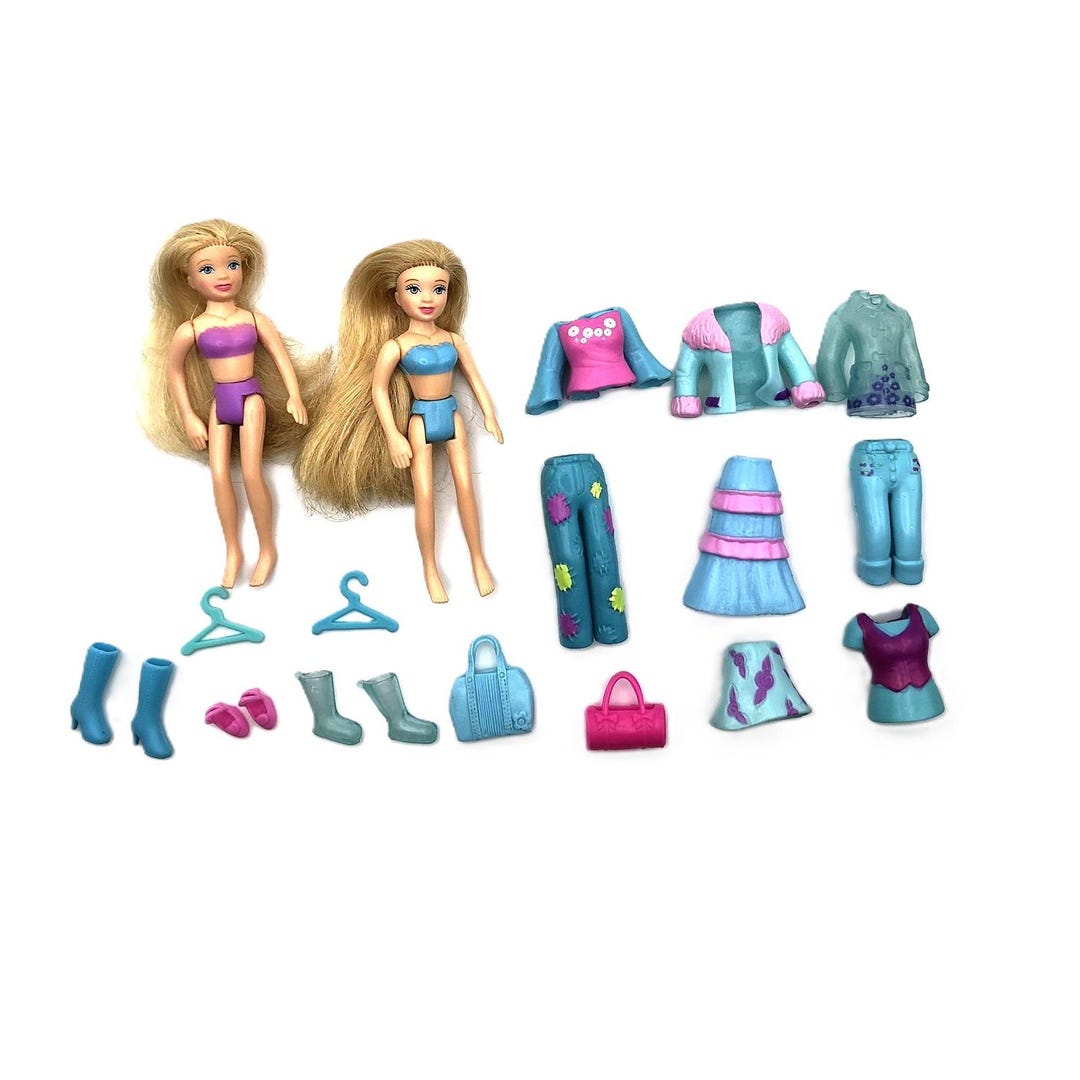 Polly Pocket Doll Sets With 2 Dolls, Clothing, Shoes, and Accessories ...