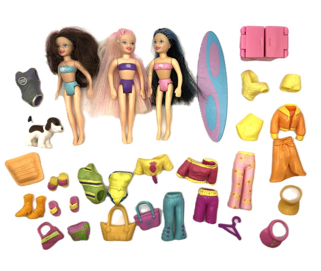 Polly Pocket Doll Sets With Polly, Lila and Kerstie Dolls, Clothing ...